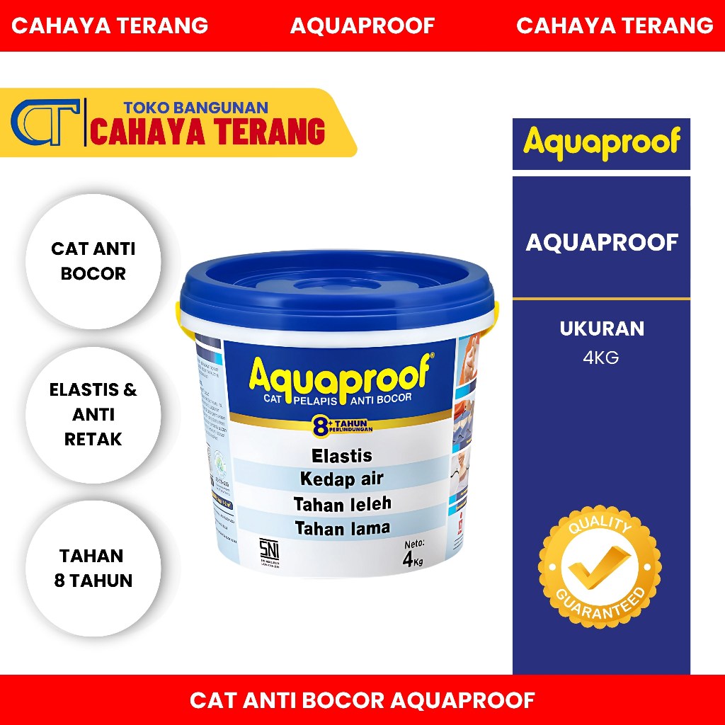 Jual AQUAPROOF CAT WATERPROOFING / ANTI BOCOR 4KG | Shopee Indonesia