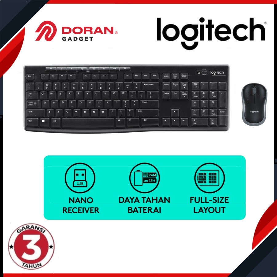 Jual Logitech Paket Mouse Keyboard Wireless Combo MK270r - Original ...