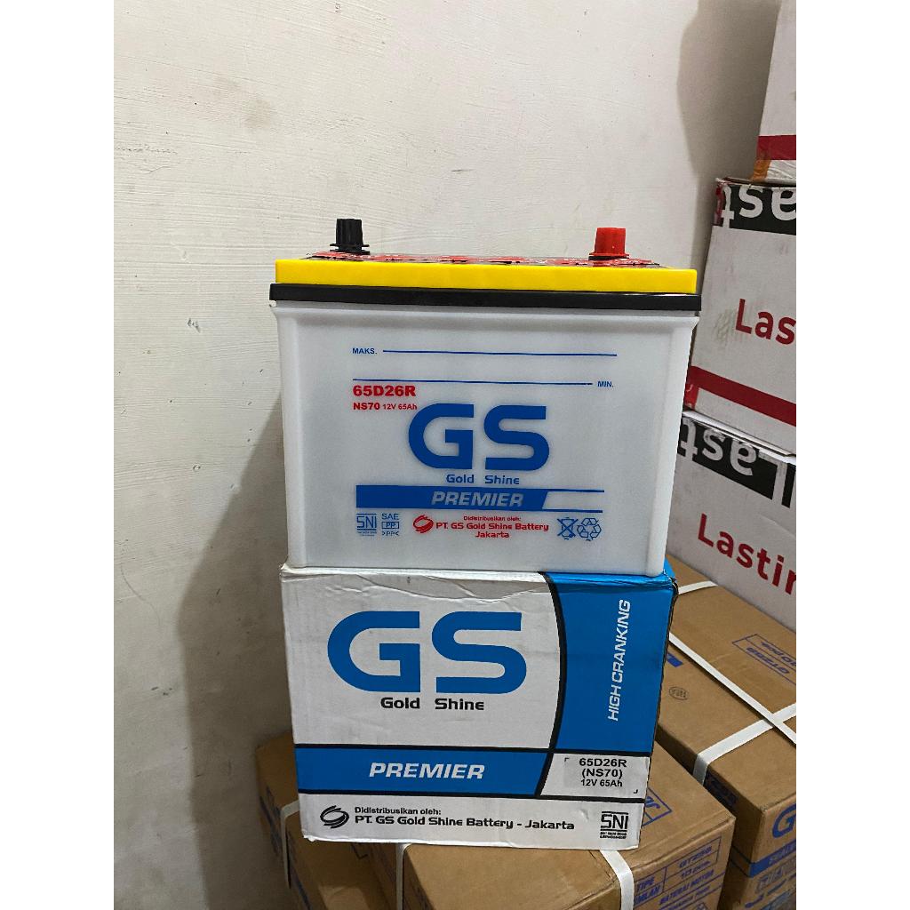 Jual Aki Mobil GS Goldshine NS70 (65D26R) Basah | Shopee Indonesia