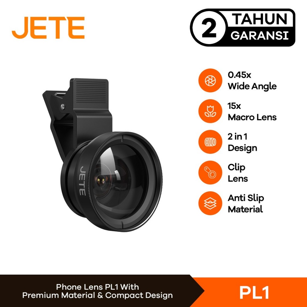 Jual JETE PL1 Lensa Wide Angle for Smartphone HP 2in1 0,45x 15x Macro ...