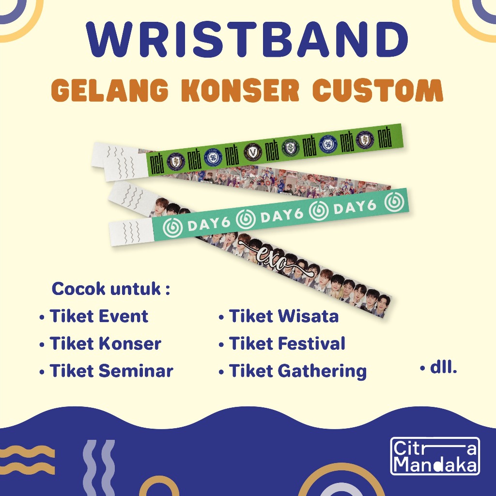 Jual Cetak Gelang Konser Custom Kertas Art Paper Print Tiket Festival ...