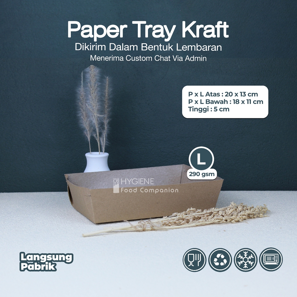 Jual PAPER FOOD TRAY SZ LARGE / FOOD TRAY PAPER BAHAN KRAFT / PIRING ...
