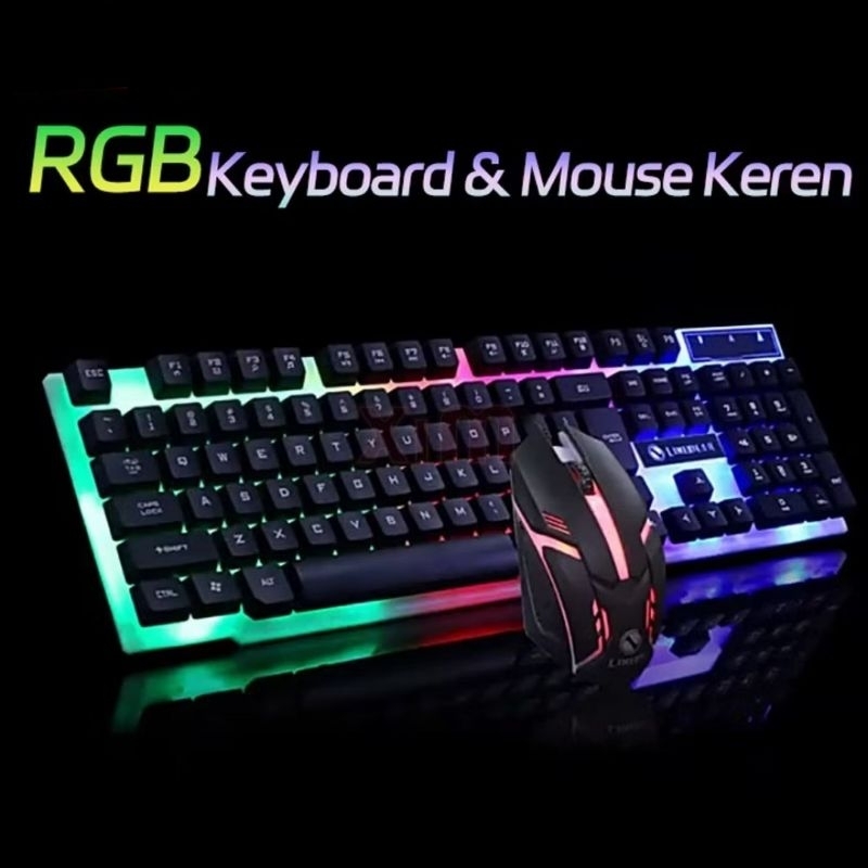 Jual LIMEIDE Kombo Keyboard dan Mouse Gaming dengan Lampu RGB Cahaya ...