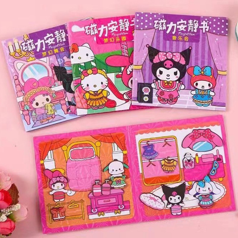 Jual quiet book buku edukasi anak quite book magnet menempel sanrio ...