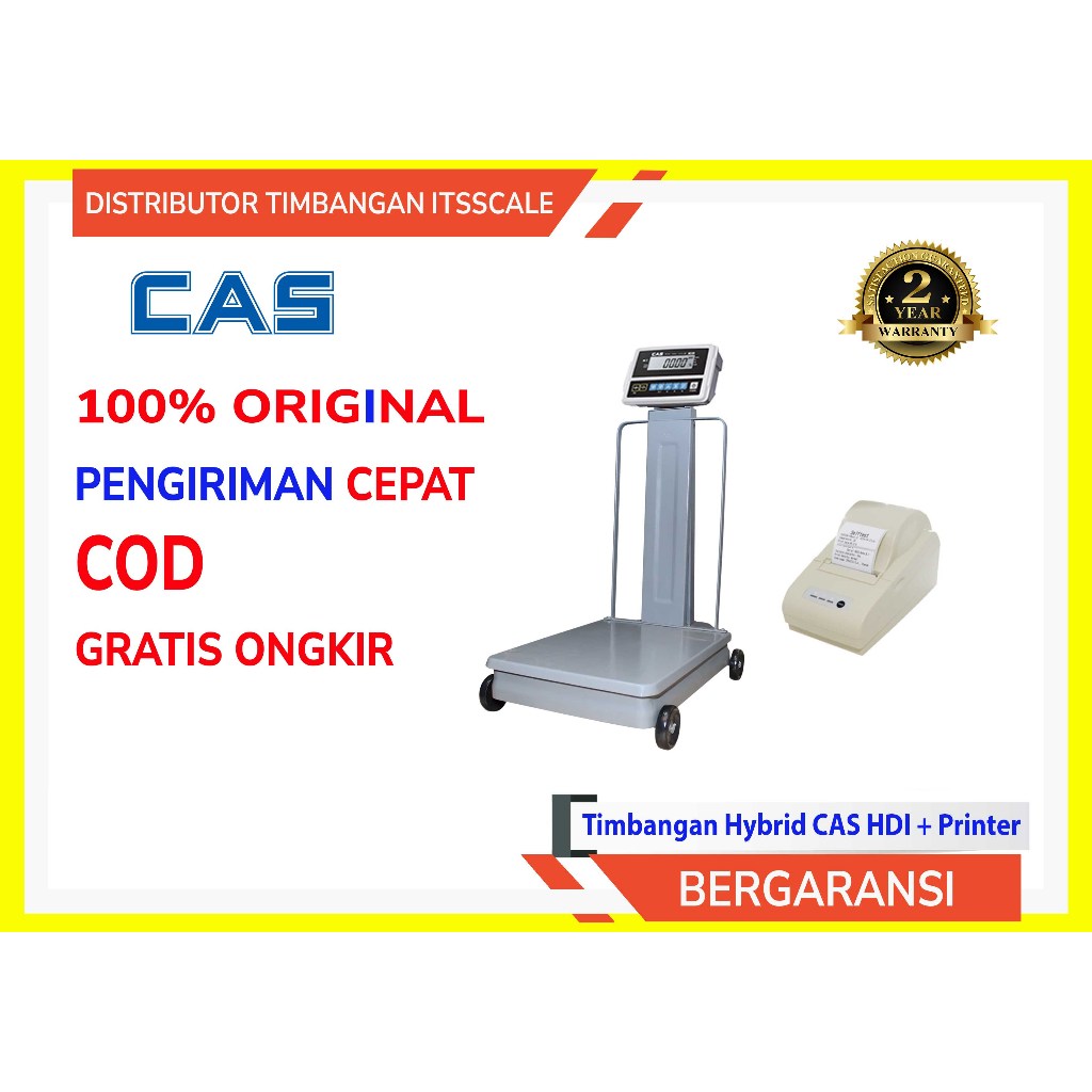 Jual Timbangan Duduk Hybrid CAS HDI Ukuran 48x66cm Kap.500kg + Printer | Shopee Indonesia