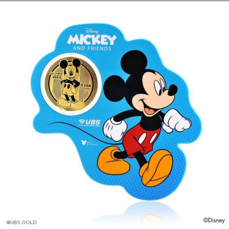 Jual UBS Logam Mulia 24k angpao hampers Mickey Mouse 0,2gram | Shopee ...