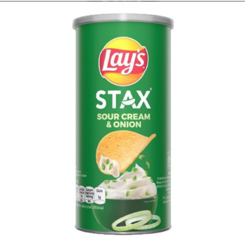 Jual Lay's Stax Keripik Kentang Rasa Sour Cream & Onion 70 g | Shopee Indonesia