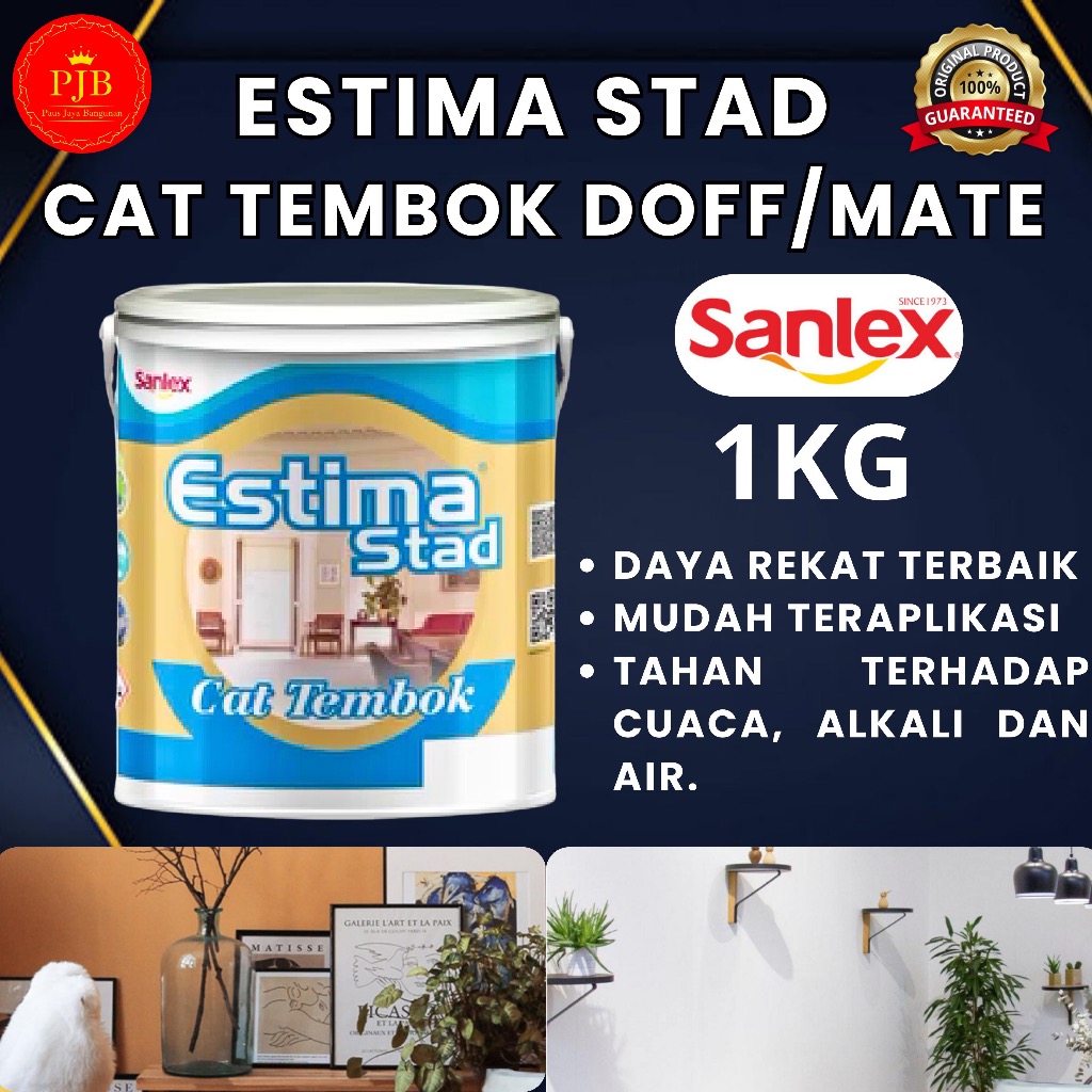 Jual Cat Tembok 1 KG ESTIMA STAD Cat Tembok Pelapis Dinding Sanlex Wall ...