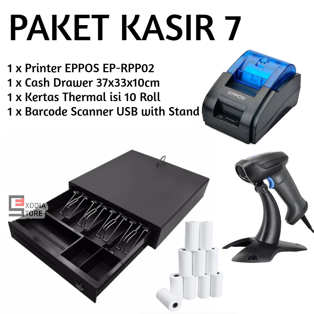 Jual PAKET KASIR 7 : Cash Drawer + Printer EPPOS EP-RPP02 RPP02N EP58M ...