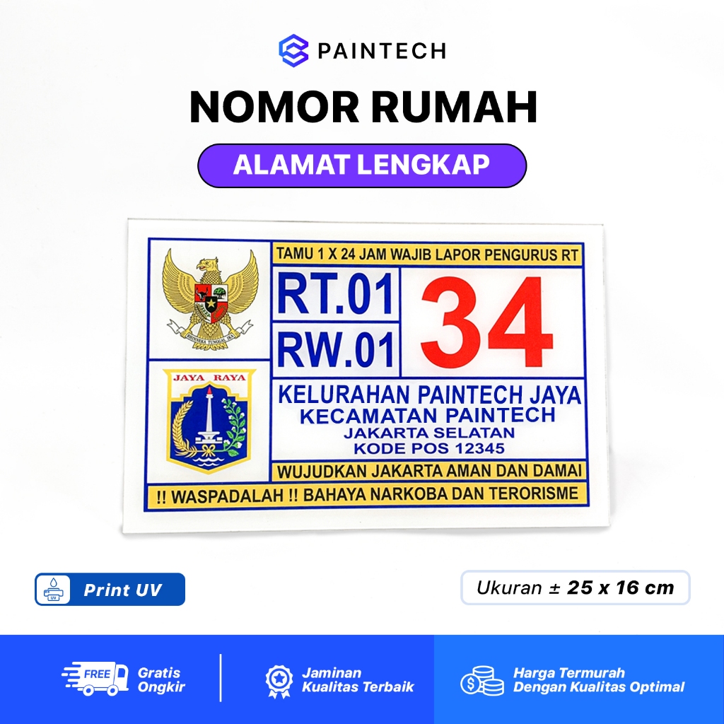 Jual Papan Nomor Rumah Akrilik / Plat Nomor Rumah / Nomer Rumah Custom ...