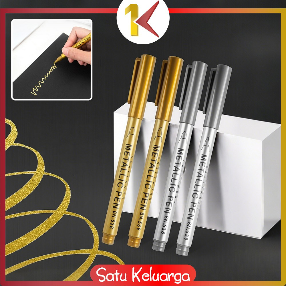 Jual SK-A118 Spidol Warna Metalik Gold Silver Waterproof Metallic ...