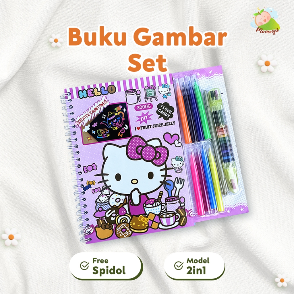 Jual MOMOGII Buku DIY Mewarnai Magic Scratch Painting Buku Mewarnai ...