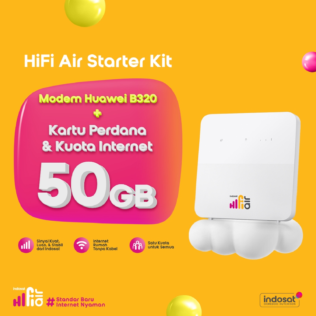 Jual Indosat HiFi Air B320 Wifi Modem 4G LTE 50Gb | Shopee Indonesia