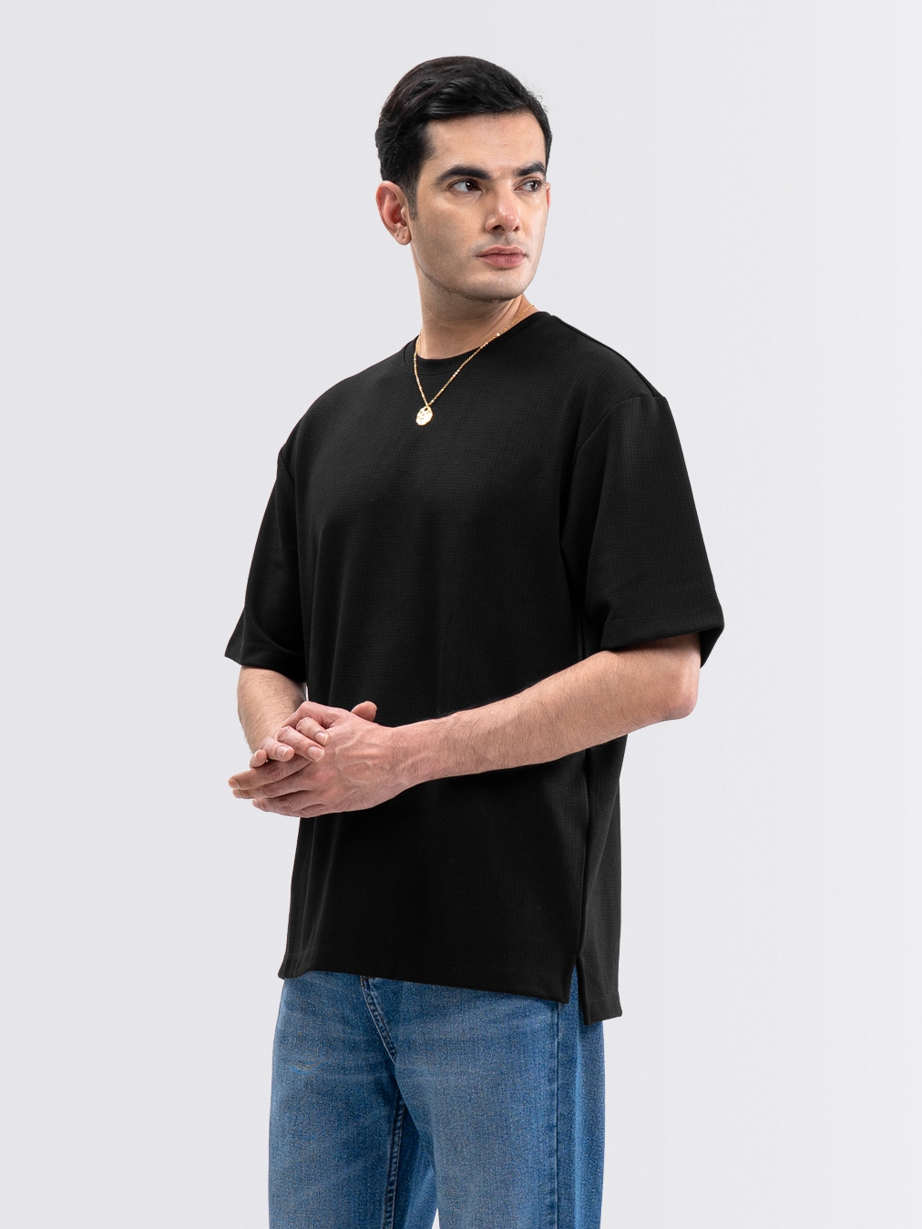 Jual Livehaf - Square Interlock Tee Black | Shopee Indonesia