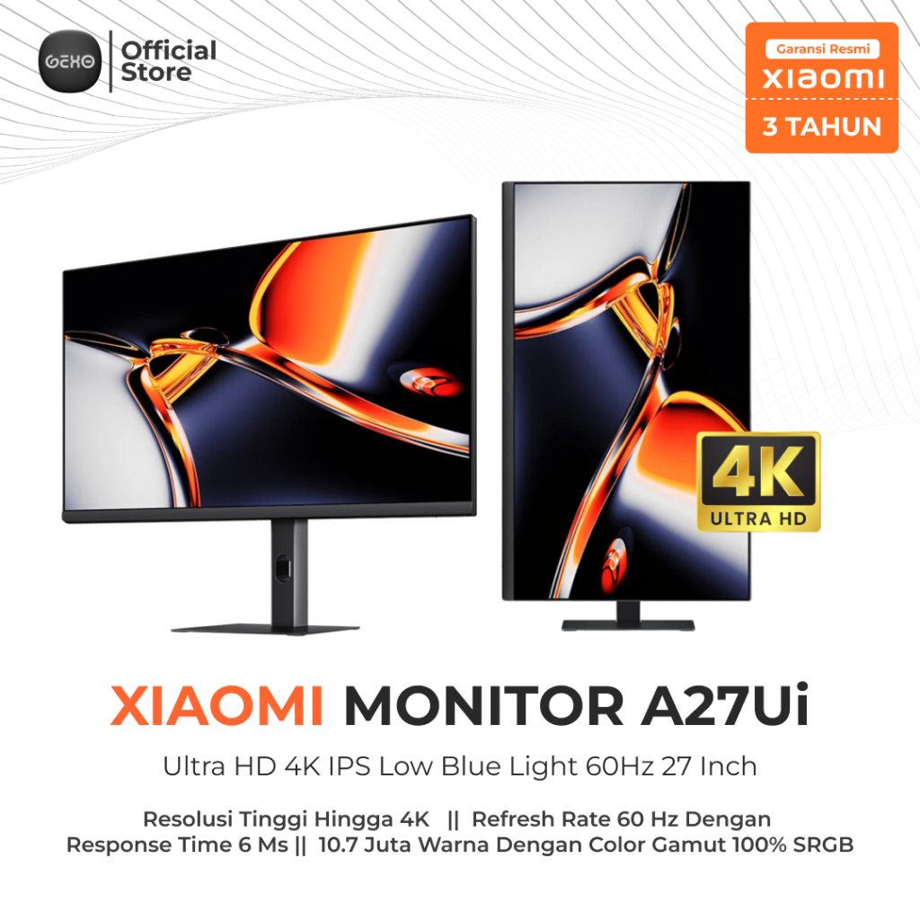 Jual Xiaomi Desktop Monitor A27Ui USB-C reverse charging Ultra HD 4K IPS Low Blue Light 60Hz 27 ...