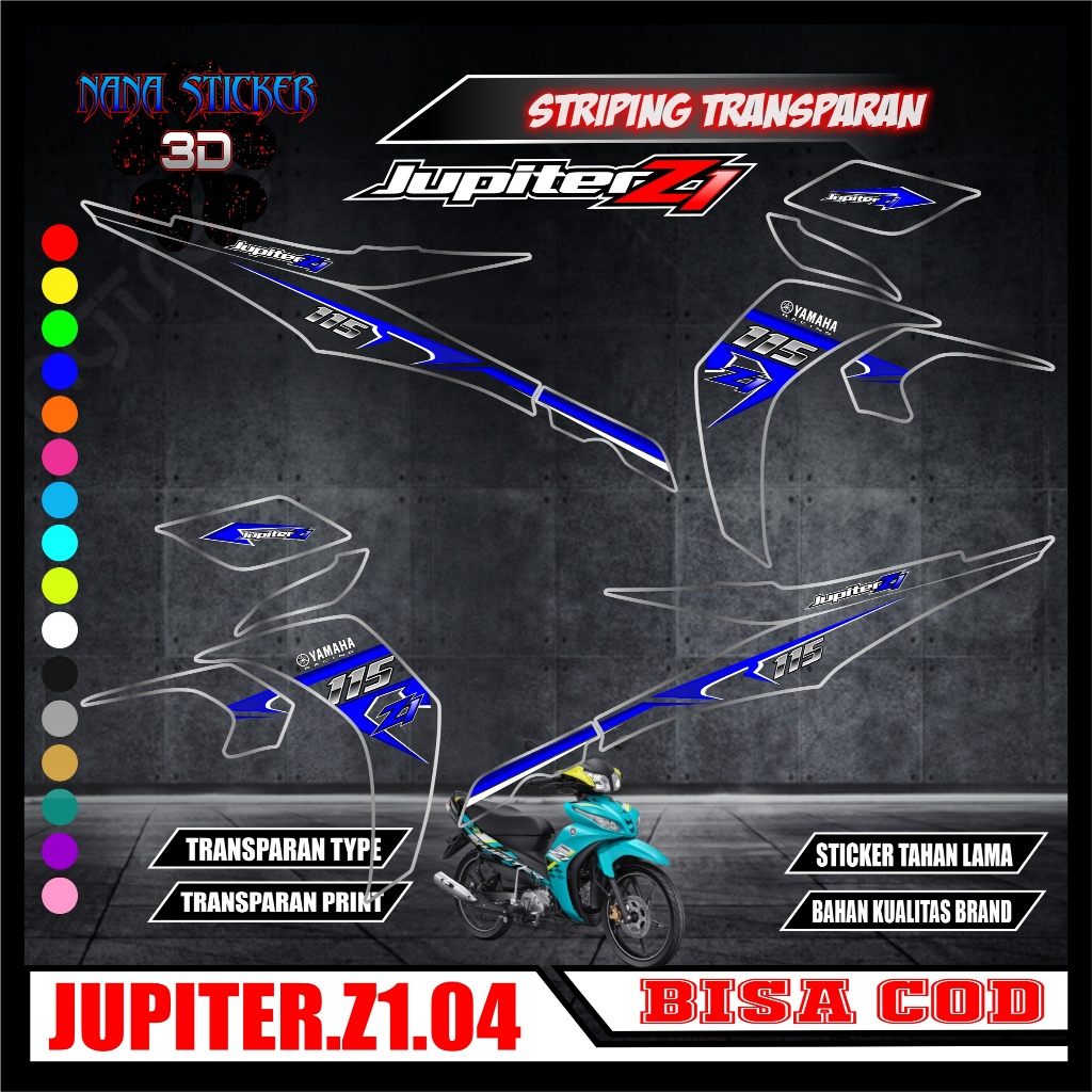 Jual Striping TRANSPARAN YAMAHA JUPITER Z1 Variasi Stiker Sticker list ...