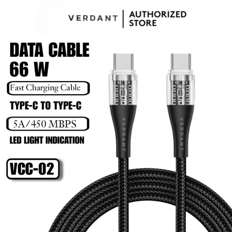 Jual KABEL DATA TYPE C TO TYPE C VCC-02 66W SUPER FAST CHARGING PD3.0 ...