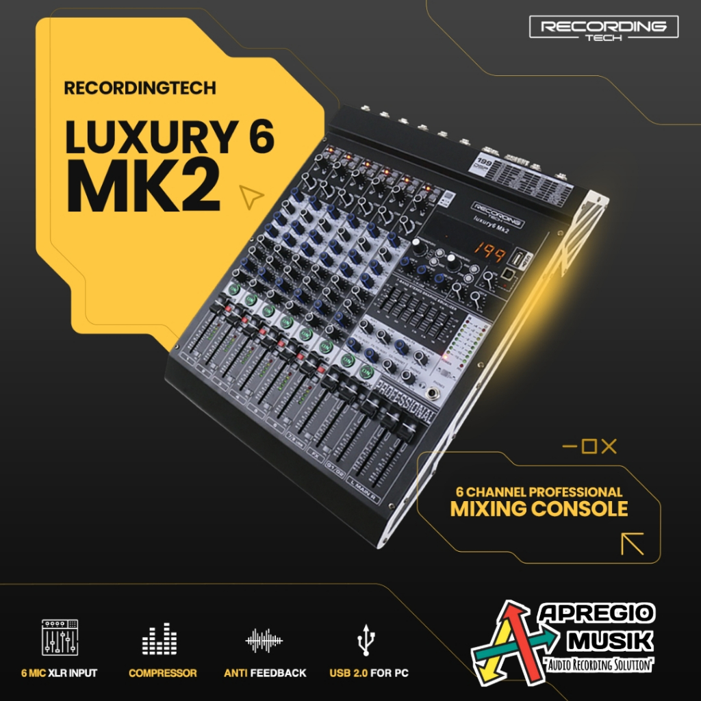 Jual Recording Tech RT Luxury 6 MK2 MK II MK 2 MKII luxury6 luxury-6 USB Mixer audio ...