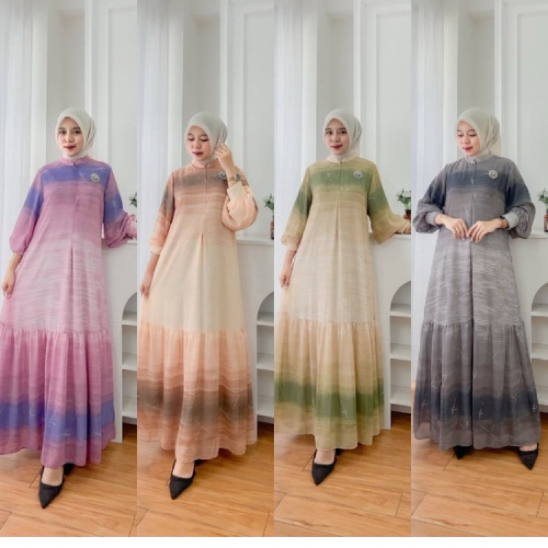 Jual WPS - GELMARA GRADASI Dress Terbaru Gradasi Busui Friendly Hari ...