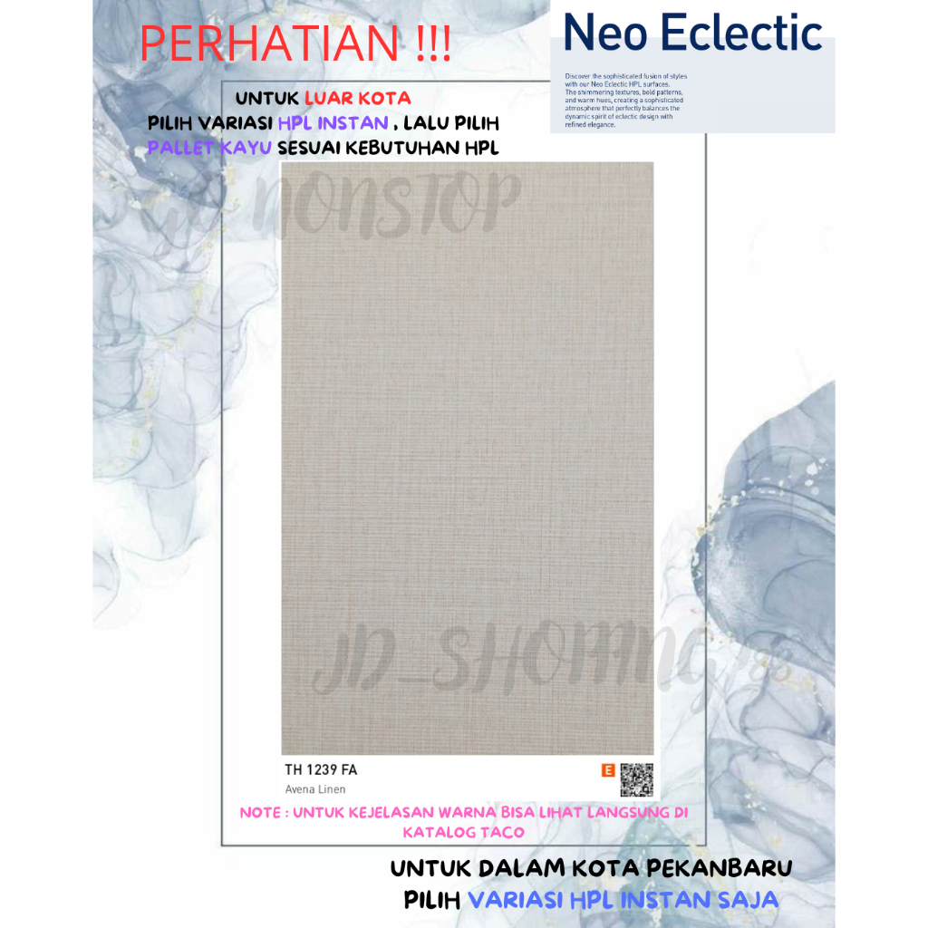 Jual (LUAR KOTA WAJIB PALLET KAYU) HPL TACO PATTERN FABRIC TH 1239 FA ...