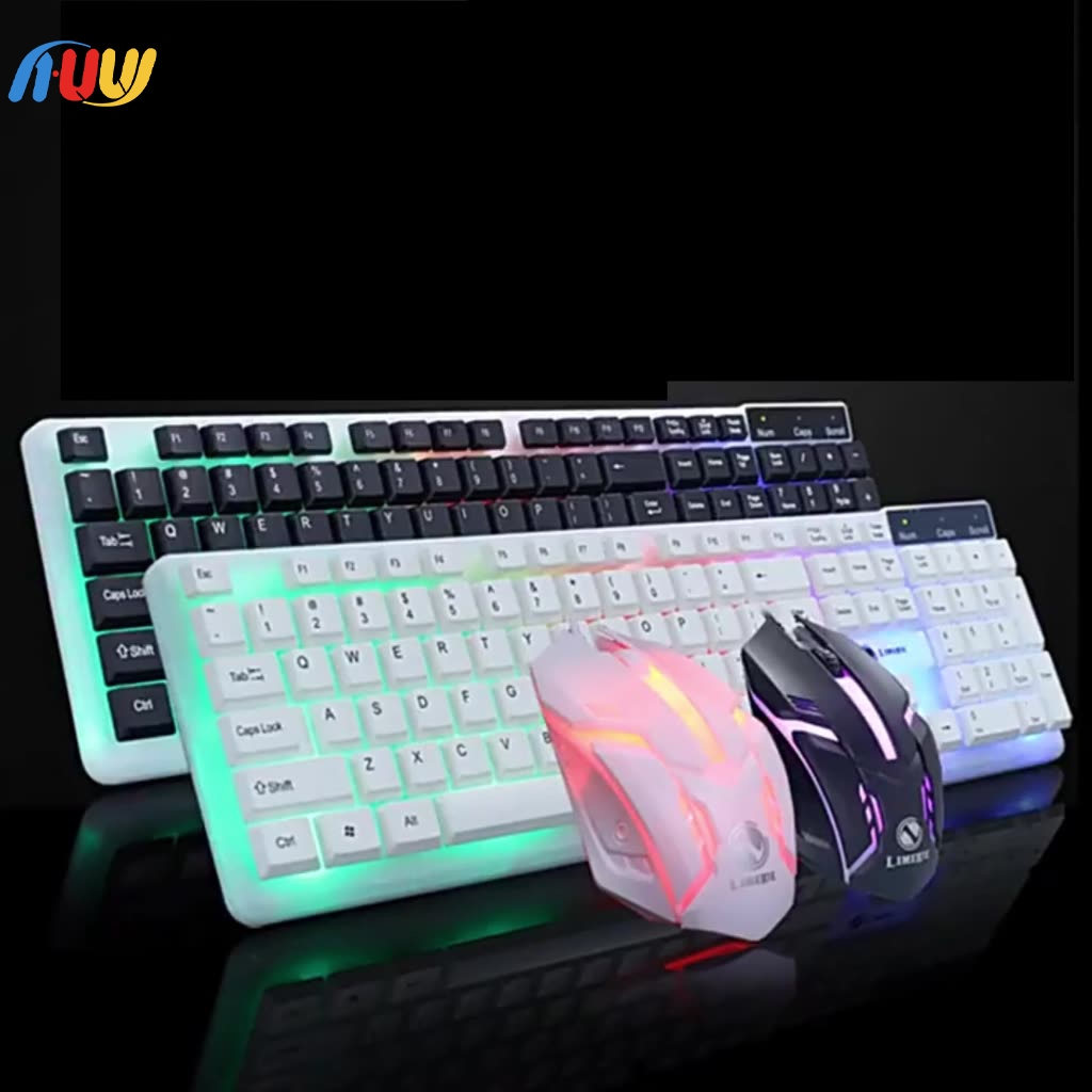 Jual HUW Kombinasi Papan Tombol Permainan Dan Mouse Membawa Lampu RGB ...