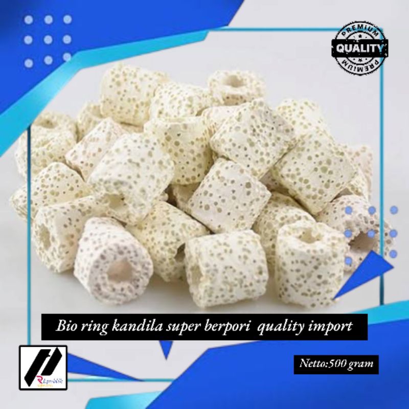 Jual 500gram Media filter Bioring Bio Ring Kandila Super Berpori High ...