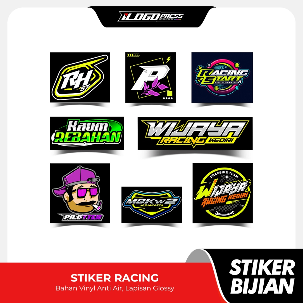 Jual Stiker Racing Bahan Vinyl Premium Anti Air Glossy - RH 57 Wijaya ...