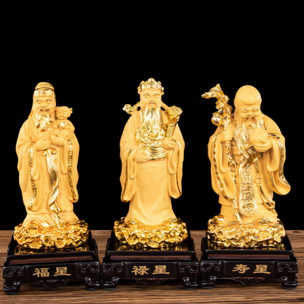 Jual ( 1 Set 3 Patung ) Dewa Fulushou Pajangan 3 Dewa Fulusou FU Lu So ...