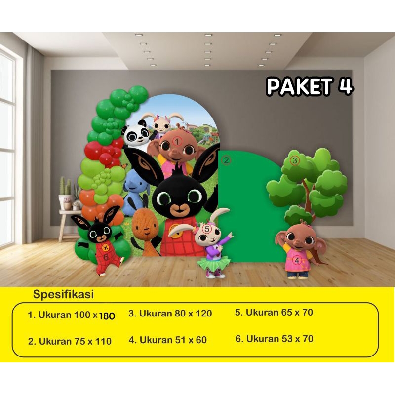 Jual PAKET DEKORASI TEMA BING BUNNY / BACKDROP ULANG TAHUN TEMA BING ...
