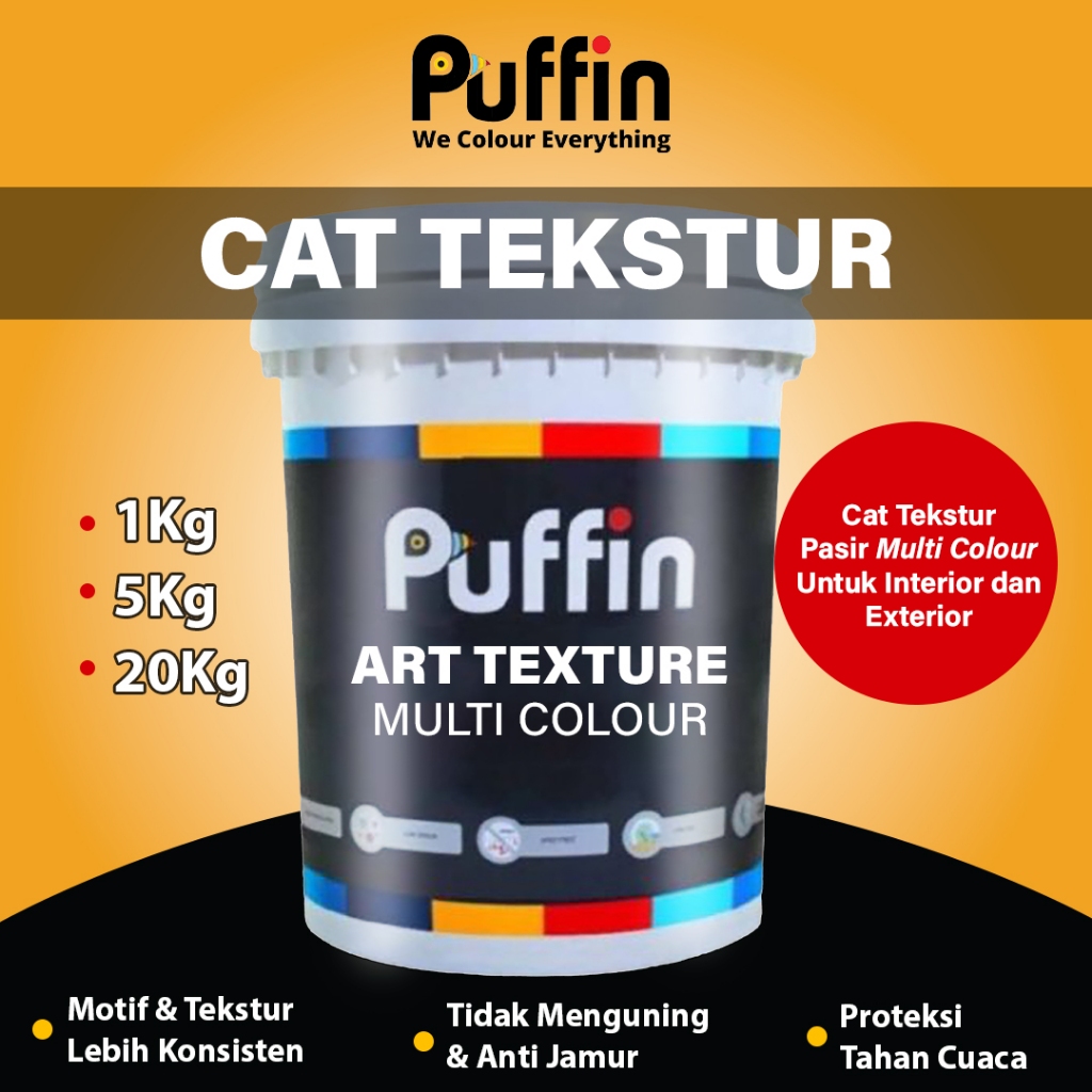 Jual Cat Tekstur Puffin Texture Multicolour cat tembok Texture Batu ...