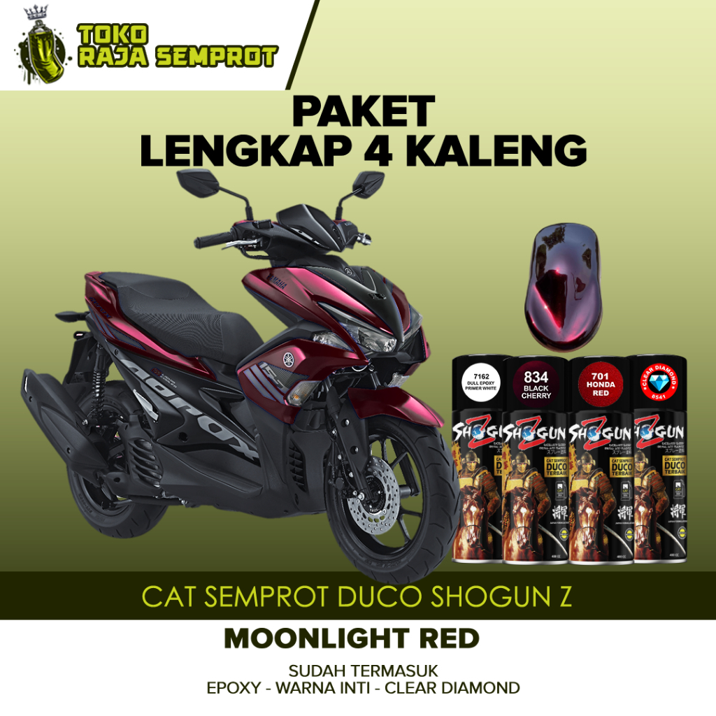 Jual Paket Kaleng Cat Semprot Shogun Z Pilox Moonlight Red Moonlight ...