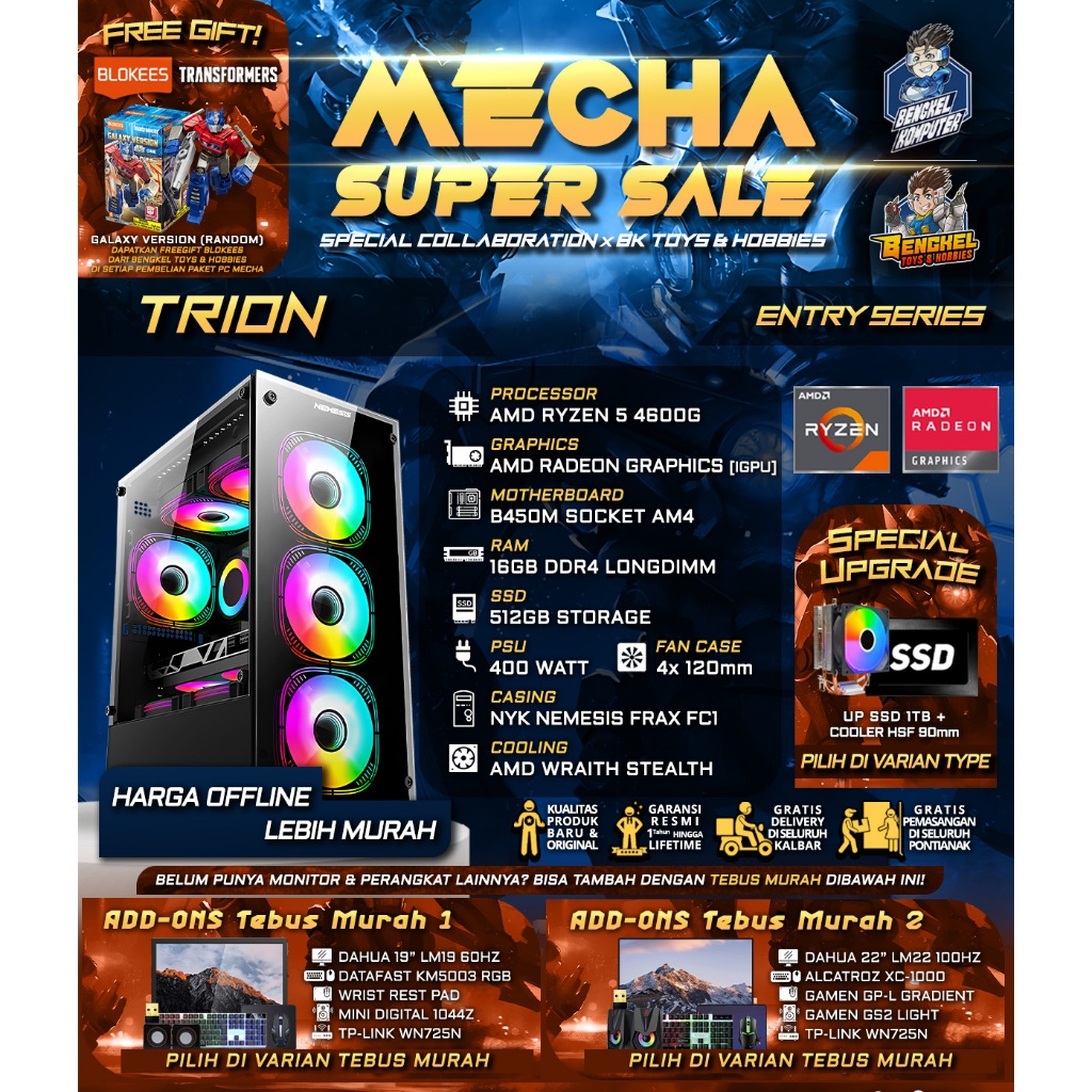 Jual MECHA SUPER SALE - PC TRION | RYZEN 5 4600G - RADEON GRAPHICS ...