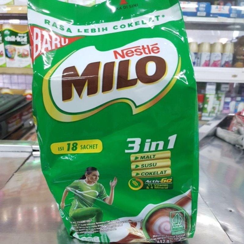 Jual Milo Activ-Go 3in1 Bag 630g (18 Sachet @ 35g) | Shopee Indonesia