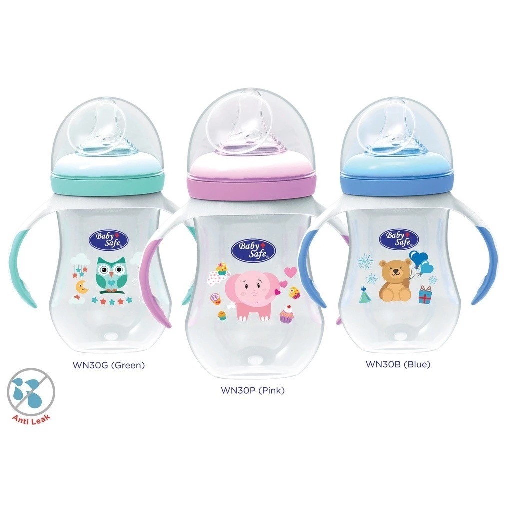 Jual Baby Safe Botol Susu Wide Neck 3 Tahap dengan Handle 250 ml WN30 ...