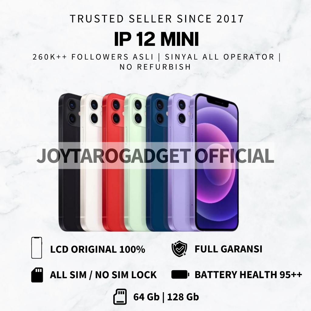 Jual iPHONE 12 mini 64gb 128gb fullset mulus terawat 100% Lcd Original No Rekond | Shopee Indonesia