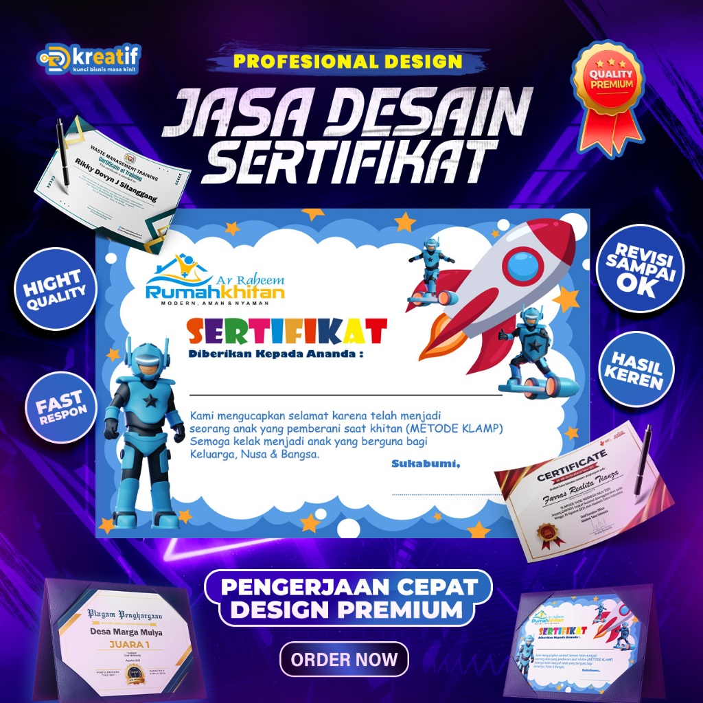 Jual Jasa Desain Sertifikat Elegan & Profesional – Bisa Custom Nama ...