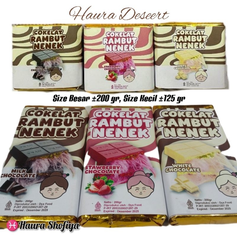 Jual Cokelat Rambut Nenek 3 Rasa Size Besar Dan Kecil Coklat Arum Manis ...