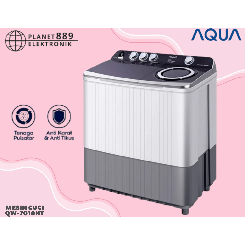 Jual AQUA QW-7010HT-A Mesin Cuci 2 Tabung 7Kg Twintub Washing Machine ...