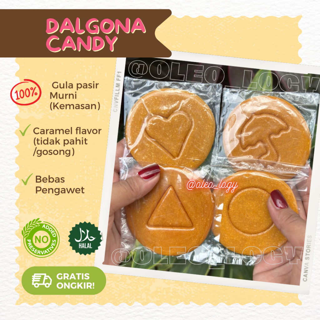 Jual Dalgona Candy / Permen viral korea / korean sponge candy ...