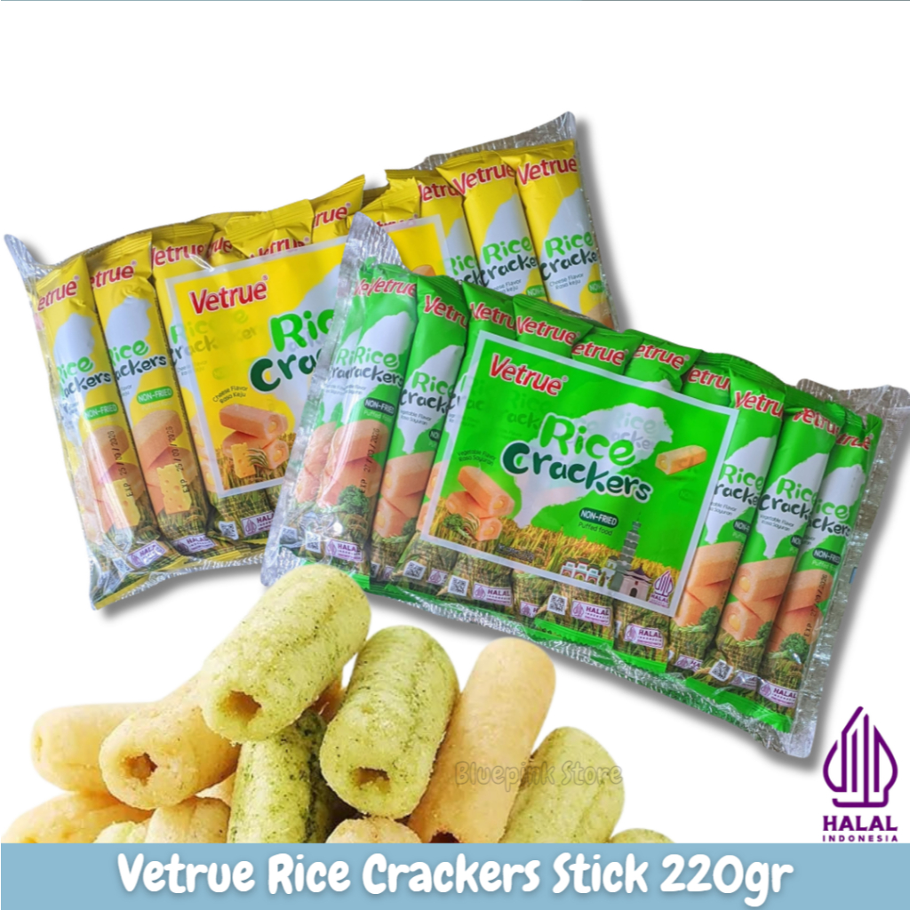 Jual Vetrue Rice Crackers Stick 220gr Non Fried Cheese & Vegetable ...