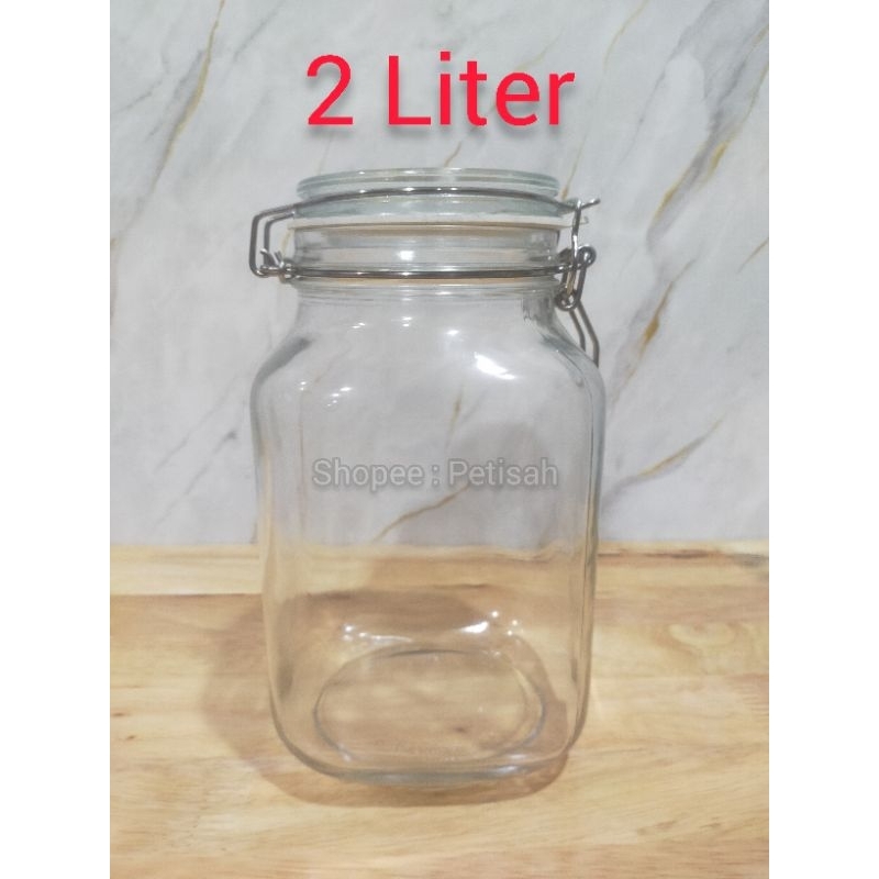 Jual Toples Hermatico Jar 2 Liter KIG / Toples Kaca Jepit Kedap Udara 2 ...