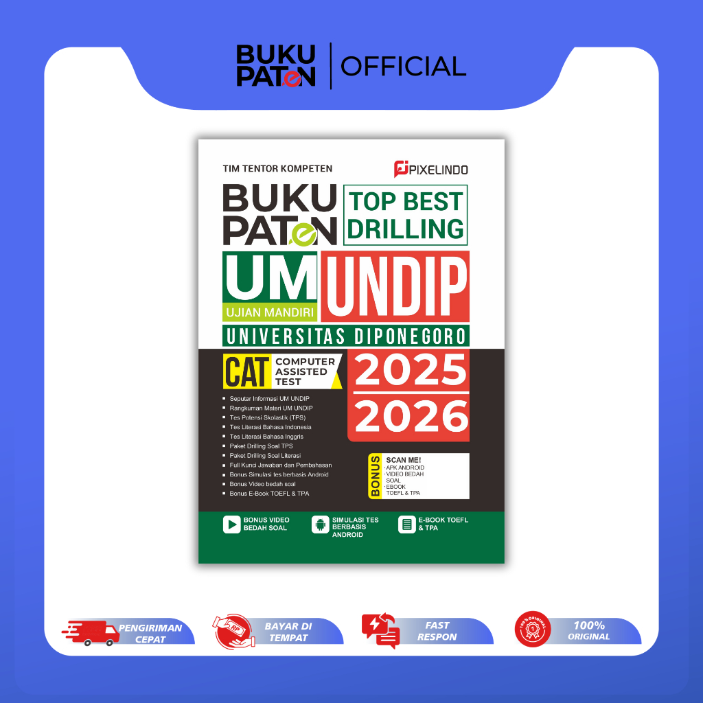 Jual Buku Paten Ujian Mandiri Universitas Diponegoro (UM UNDIP) 2025/ ...