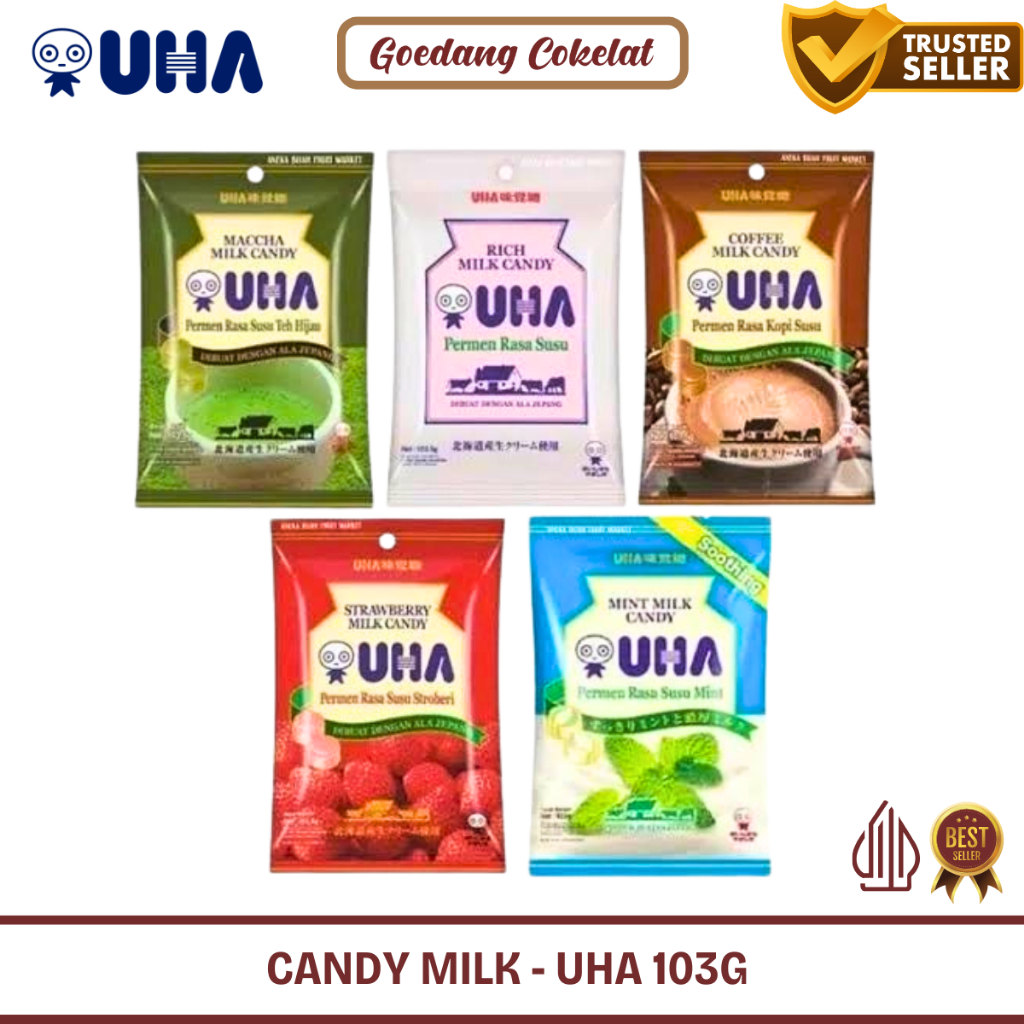 Jual Permen UHA Rich Strawberry Maccha Coffee Milk Candy Rasa Susu Strawberry Matcha Kopi ...