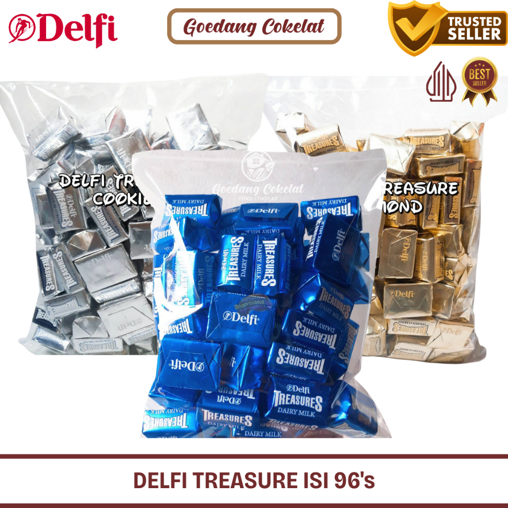 Jual Coklat Delfi Treasures Almond Cookies 1KG (96PCS) | Shopee Indonesia
