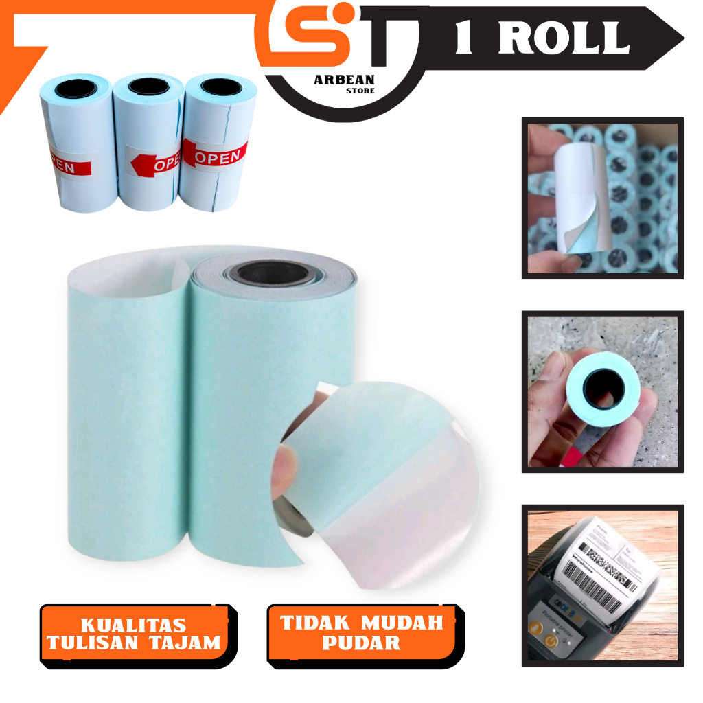Jual 1ROL Kertas Thermal Stiker Mini Ukuran 58x30 57x30 Rol Tempel ...