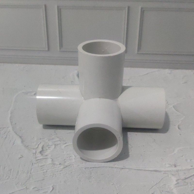 Jual fitting pvc 4 arah ukuran 1 inch / sambungan pipa pvc 4 way 1 inci ...