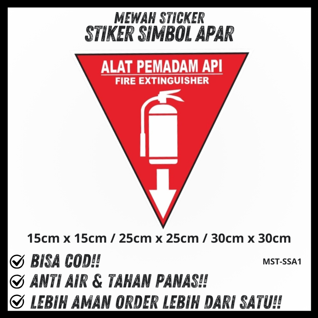 Jual Stiker Sign K3 Rambu Safety Segitiga APAR / Label Simbol Segitiga ...