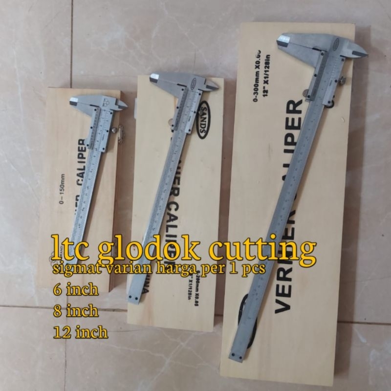 Jual vernier caliper jangka sorong 6 8 12 inch sigmat manual stainless steel | Shopee Indonesia