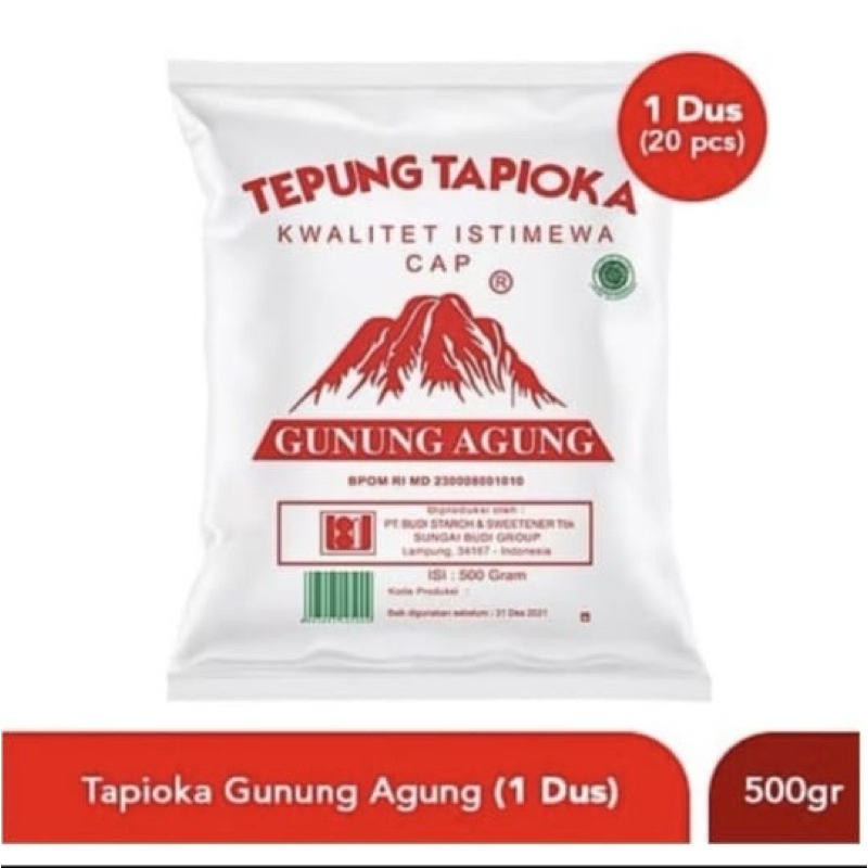 Jual Tepung Sagu Tapioka Cap Gunung Agung Merah 500 gr x 20 pcs 1 Dus ...