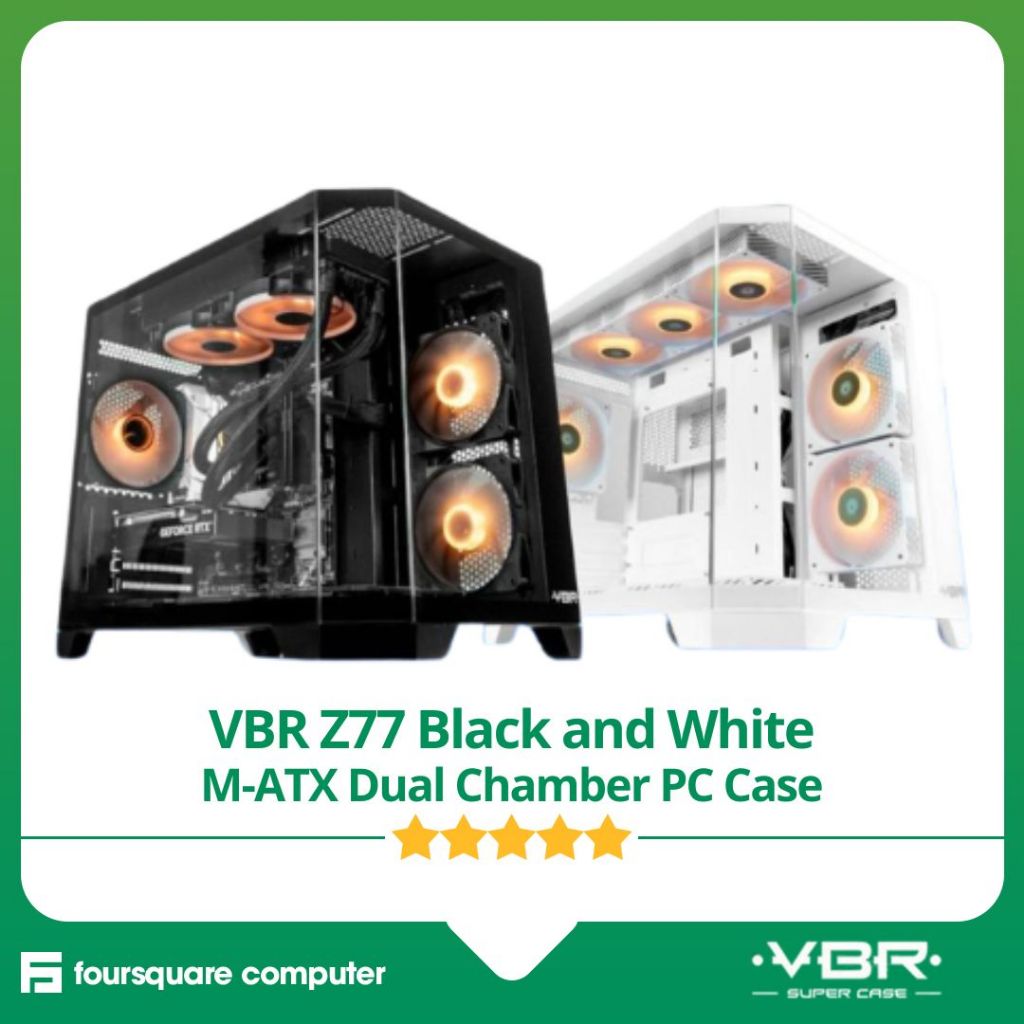 Jual VBR Z77 Black and White M-ATX Dual Chamber PC Case Casing | Shopee ...